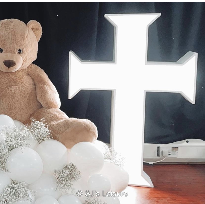 LED Cross with Balloon Garland - Inflatable & Fun Product Hire in ...
