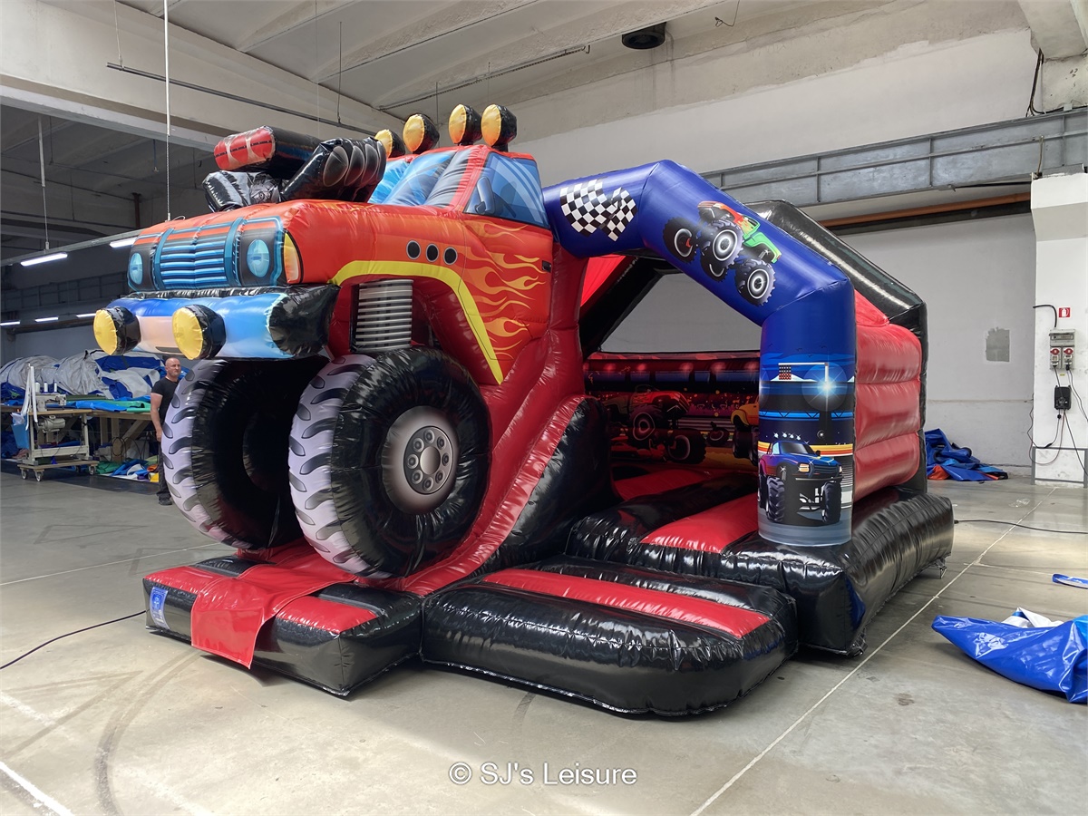 Monster Truck Bouncy Castle & Front Slide Combo - Inflatable & Fun ...
