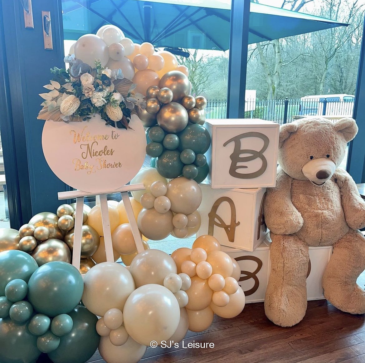 Personalised Easel with Big Ted and Baby Blocks - Inflatable & Fun ...