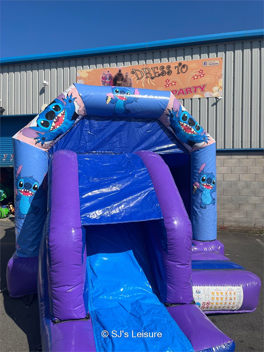 Stitch Bouncy Castle Front Slide Combo - Inflatable & Fun Product Hire ...